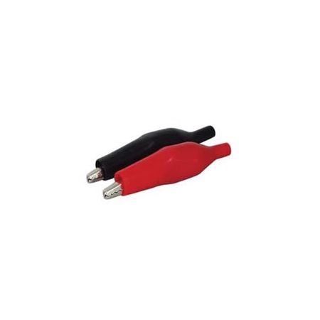 Crocodile Clips with Red/Black Sleeves - 5A