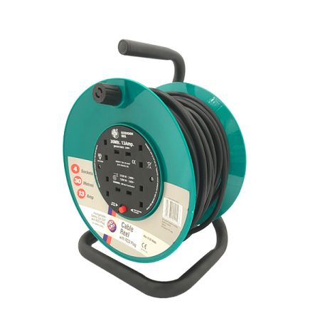 13A 4 Socket Mains Extension Reel - 30m