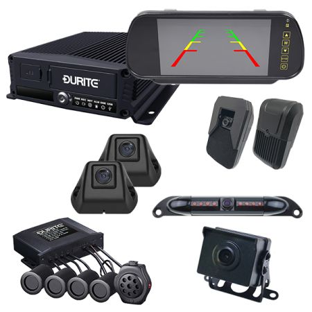 Durite Live DVR 5-Camera Kit with Mirror Monitor & Side Detection