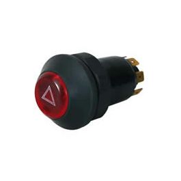 Push On/Push Off Illuminated Hazard Switch - 12V