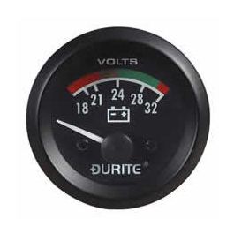 24V Illuminated Voltmeter - 52mm
