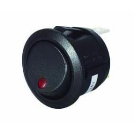 Red LED On/Off Round Rocker Switch - 12/24V